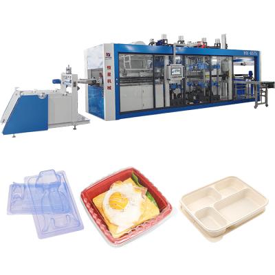 China Three Station Plastic Vacuum Pressure Forming Machine For Multiple Materials for sale