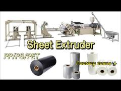 90rpm PP PS Sheet Extrusion Lines Plastic Sheet Extruder Machine Snigle Screw
