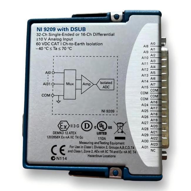 National Instruments 9209 C Series Voltage Input Module side view
