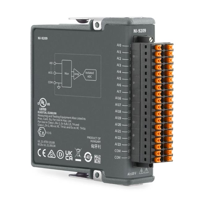 National Instruments 9209 C Series Voltage Input Module with measurement setup