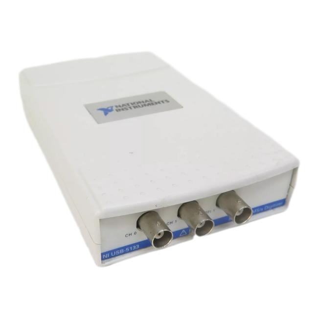 NI-USB-5133 Oscilloscope front and rear panel views