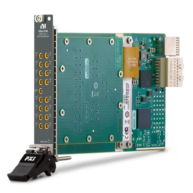 National Instruments PXIe-2748 RF Multiplexer Switch Module side view