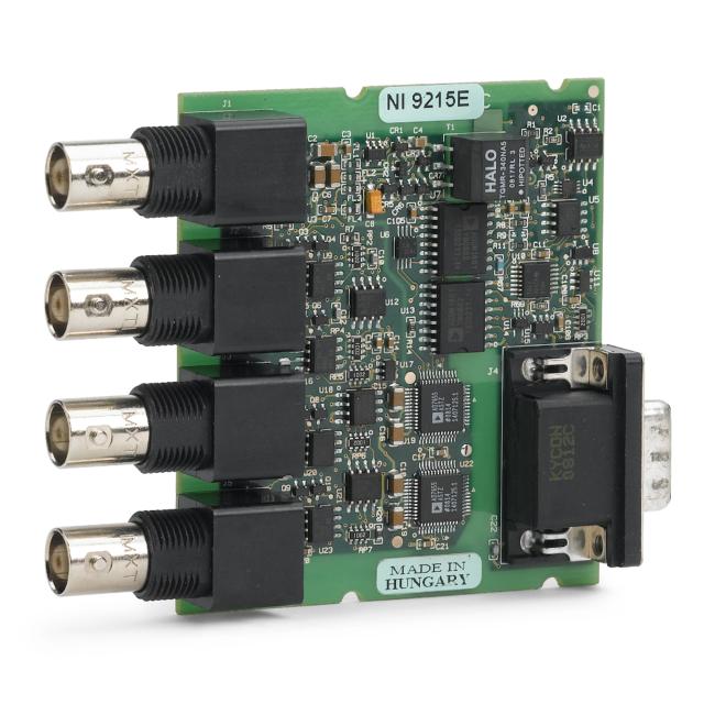 Front view of National Instruments SbRIO-9215 C Series Voltage Input Module showing BNC connectors