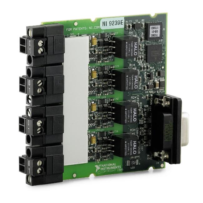 National Instruments SbRIO-9253 Input Module showing front panel with connection terminals and status LEDs