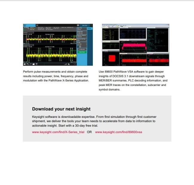 N9030B Signal Analyzer measurement display