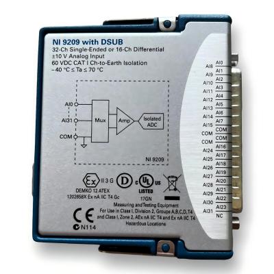 China National Instruments NI-9209 C Series Voltage Input Module with 60 VDC and 250 Vrms Isolation for CompactRIO and CompactDAQ Platforms for sale