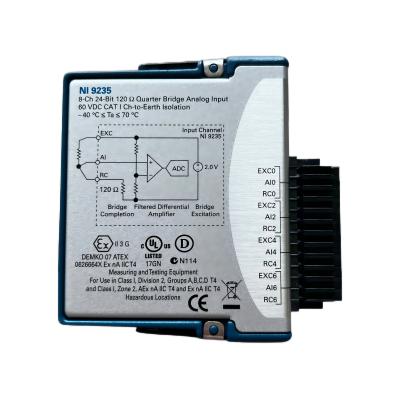 China National Instruments NI-9235 8-Channel Strain/Bridge Input Module with 10 kS/s/channel and 120 Ω Quarter-Bridge for Dynamic Strain Measurement for sale