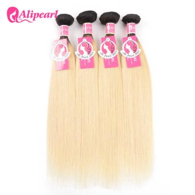 China Soft Straight Ombre Blonde Hair Bundles Unprocessed 8A Virgin Remy Hair for sale