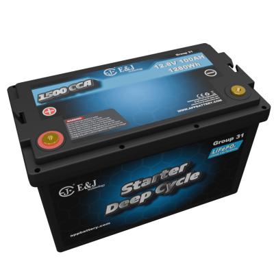 China BCI Group 31 12V 100Ah 1500CCA Lithium Ion Battery Pack Lifepo4 High Capacity For Car Audio Systems for sale