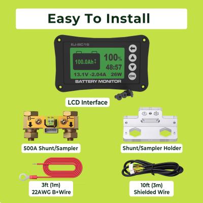 China 500A Smart Shunt Battery Pack Monitor With Current Measurement TTL Communication 3M Cable for sale