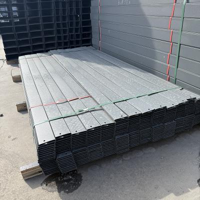 China Perforated Cable Tray Heat Dissipation Fireproof Porous Plastic Coated Cable Tray Grey Metal Wire Trough for sale