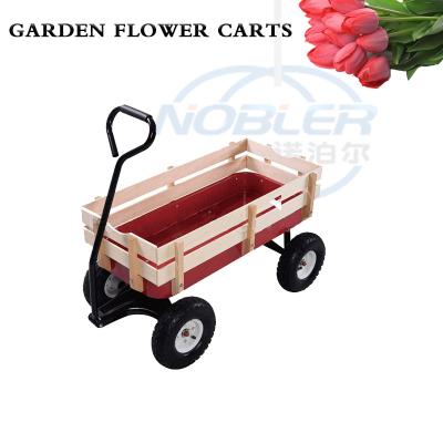 China Green Potted Garden Trolley Cart Inflatable Wheel Easy And Easy for sale