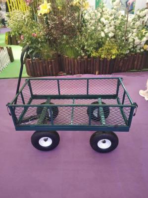 China Green Potted Garden Trolley Cart Inflatable Wheel Easy And Easy for sale