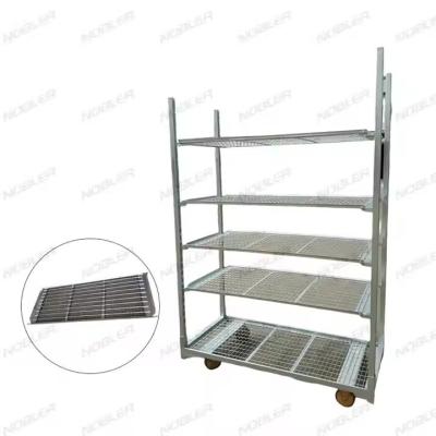 중국 화이트 금속 네덜란드 꽃 트롤리 청소가 쉬운 현대적인 부드러운 꽃 취급 판매용