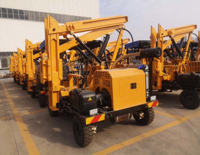 China Wheel type loading guardrail YC360 hydraulic hammer pile driver post machine for sale