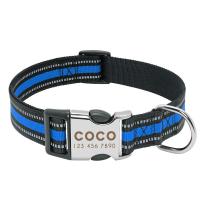 China Custom Polyester Dog Collar with Reflective Design Adjustable 1.5cm Width No Minimum Order for sale