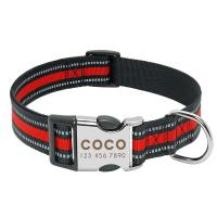 China Custom Polyester Dog Collar with Reflective Design Adjustable 1.5cm Width No Minimum Order for sale