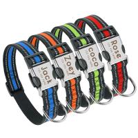 China Custom Polyester Dog Collar with Reflective Design Adjustable 1.5cm Width No Minimum Order for sale