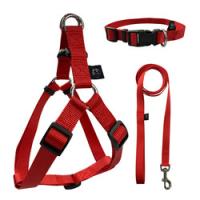 China Wholesale Custom Print 3 in 1 Adjustable No Pull Dog Harness Collar Leash Set Polyester 8kg for sale