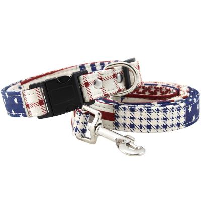 China Customized Color adjustable dog collar cute dog harness set for leash training for sale