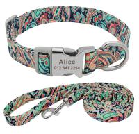 China Custom Nylon Dog Collar with Neoprene Handle 500 pcs MOQ OEM Logo for sale