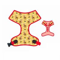 China Polyester Padded Christmas Dog Harness Warm Adorable Print Pattern Adjustable 2 Sizes for sale