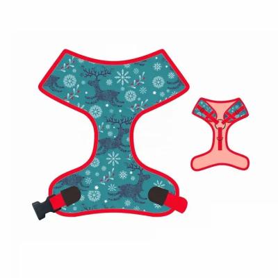 China Polyester Padded Christmas Dog Harness Warm And Adorable with Print Pattern for sale