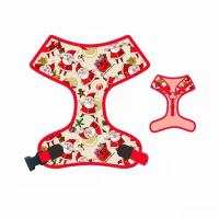 China Polyester Padded Christmas Dog Harness Warm Adorable Print Pattern Adjustable 2 Sizes for sale