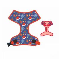 China Polyester Padded Christmas Dog Harness Warm Adorable Print Pattern Adjustable 2 Sizes for sale