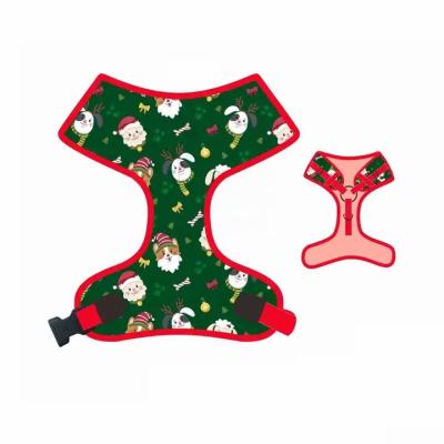 China Polyester Padded Christmas Dog Harness Warm And Adorable with Print Pattern for sale