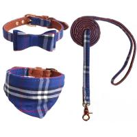 China Luxurious Dog Collar Triangular Scarf Leash Set Adjustable 1.0M 28CM Custom Colors for sale