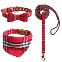 China Luxurious Dog Collar Triangular Scarf Leash Set Adjustable 1.0M 28CM Custom Colors for sale