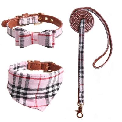 Cina luxurious Collars Triangular Scarves Leashes Dog Sets in vendita