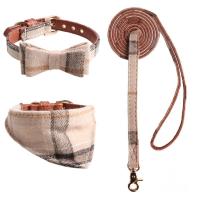 China Luxurious Dog Collar Triangular Scarf Leash Set Adjustable 1.0M 28CM Custom Colors for sale