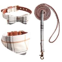 China Luxurious Dog Collar Triangular Scarf Leash Set Adjustable 1.0M 28CM Custom Colors for sale