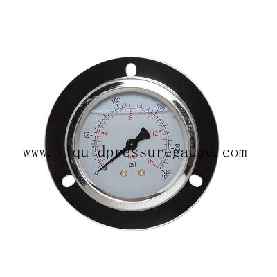 China Stainless Steel Liquid Filled Pressure Gauges With Flange 1/4 BSP Back Connection en venta