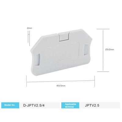 China D-PTV 2.5/4 End Cover For Lateral Conductor Routing PTV 2 Push-in Wire Connector Electrical DIN Terminal Block for sale