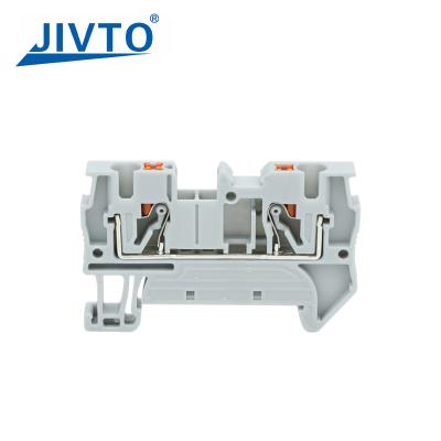 China PT4 Push-in Terminal Strip Plug PT-4 4mm² Cable Connector Electrical Connect Din Rail Screwless Terminal Block PT 4 for sale