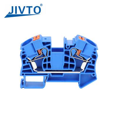 China PT16 Din Rail Push-In Terminal Block, 16mm² Electrical Feed-Through Cable Plug Screwless Terminal Strip Wire Connector for sale