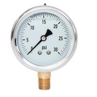 China 2.5 Inch 30 Psi Stainless Steel Case Liquid Filled Pressure Gauge Glycerine for sale