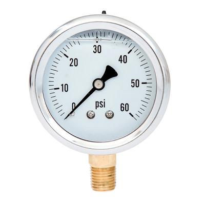 China Verbundvakuum 2.5in 1/4 flüssige gefüllte Manometer 60psi BSPT zu verkaufen