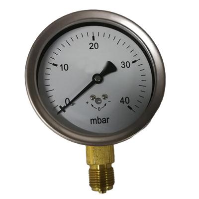 China los 4in 100M M 40 mbar bajan el indicador de presión baja del soporte con la válvula el 1/2 BSP en venta