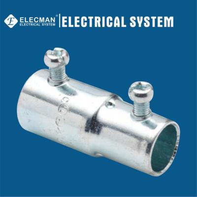 China EMT To Unthreaded IMC Rigid Set Screw Coupling Connector Steel for sale