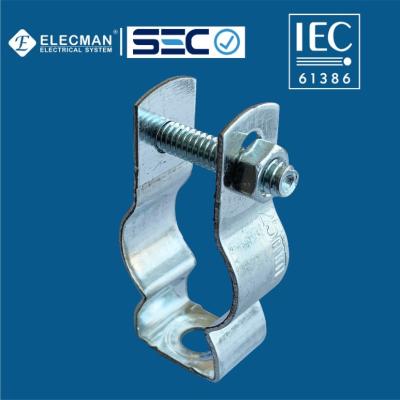 中国 ボルトが付いている前に電流を通された鋼鉄EMT堅いIEC 61386の水路の付属品の水路の管のハンガー 販売のため