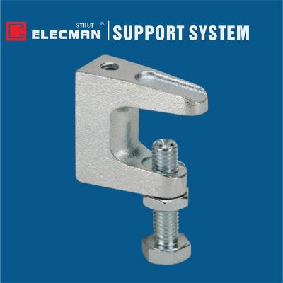 China Top Flange Metric Threads Beam Clamps M6-M12 Zinc Plated Malleable Iron for sale