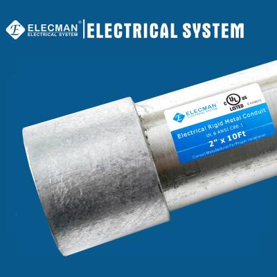 Cina 2 pollici UL6 HDG Rigid Steel Conduit (RSC Conduit) Conduit per cavi elettrici in vendita