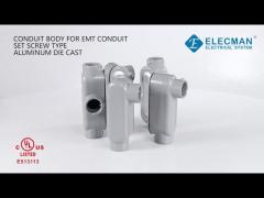 Aluminum EMT 2 Inch Conduit Body Set Screw T Type