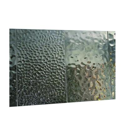 China Gepersonaliseerde breedte 301L Grade Water rippels Decoratieve roestvrij staal plaat Metalen wandpaneel voor architectonisch ontwerp Te koop