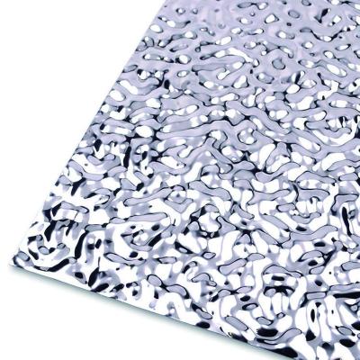 China Decoratieve roestvrijstalen plaat Tolerantie ±1% 201 420J2 317L Spiegel Goud Water Effect Roestvrijstalen water gegolfde plaat Te koop