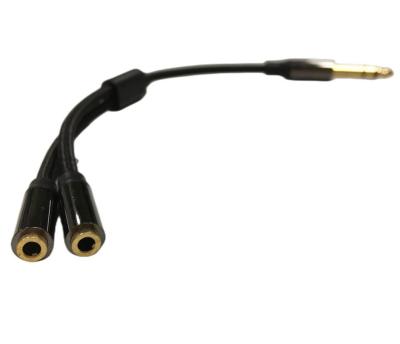 Cina 1 / 4 pollice cuffia Splitter Cable Assemblaggio 2 femminile a 1 maschio cavo audio in vendita